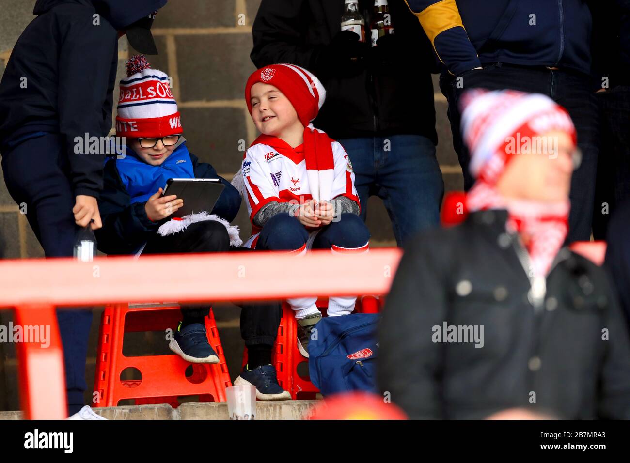 Young Hull KR fans in the stands Stock Photo - Alamy
