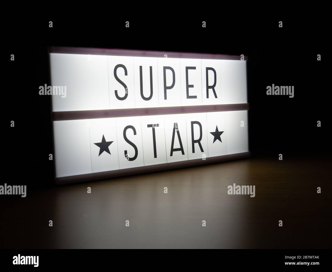 LED light box super star awards message board in dark Stock Photo - Alamy