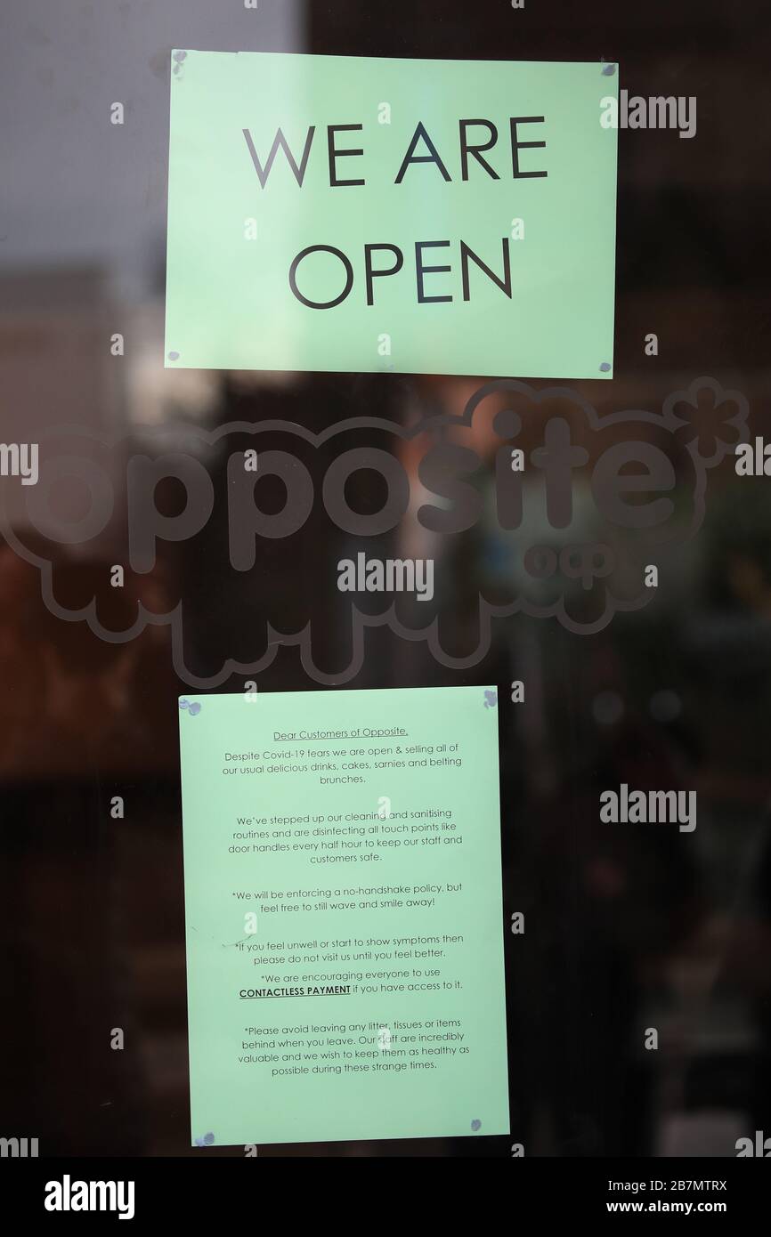 To notify customers that they are still open hi-res stock photography ...