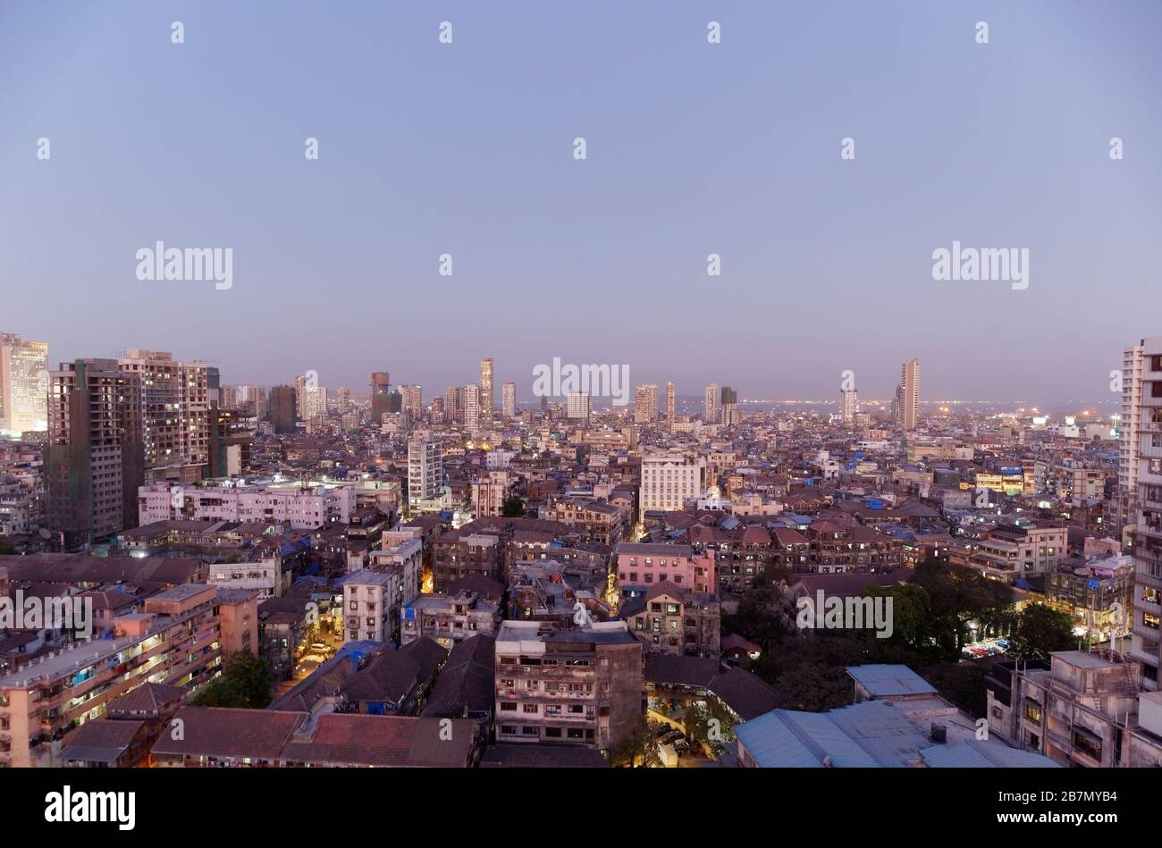 Skyscrapers in Mumbai showing skyline of Mumbai with old buildings and ...