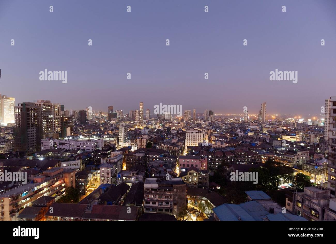 Skyscrapers in Mumbai showing skyline of Mumbai with old buildings and ...