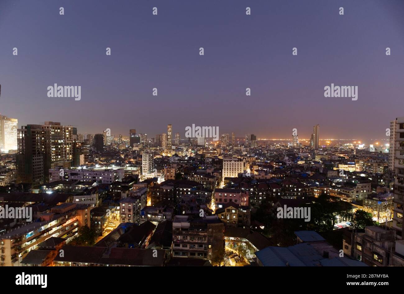 Skyscrapers in Mumbai showing skyline of Mumbai with old buildings and ...
