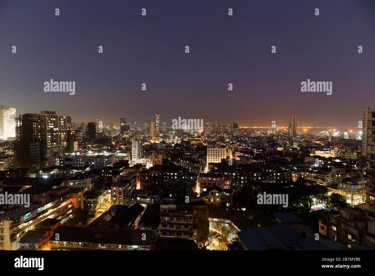 Skyscrapers in Mumbai showing skyline of Mumbai with old buildings and ...