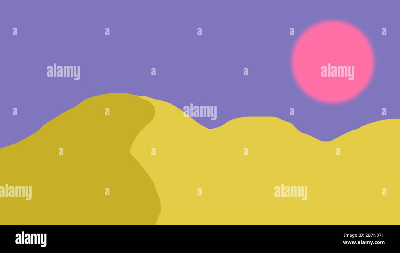 Abstract 2d background with sun and sand Stock Photo - Alamy