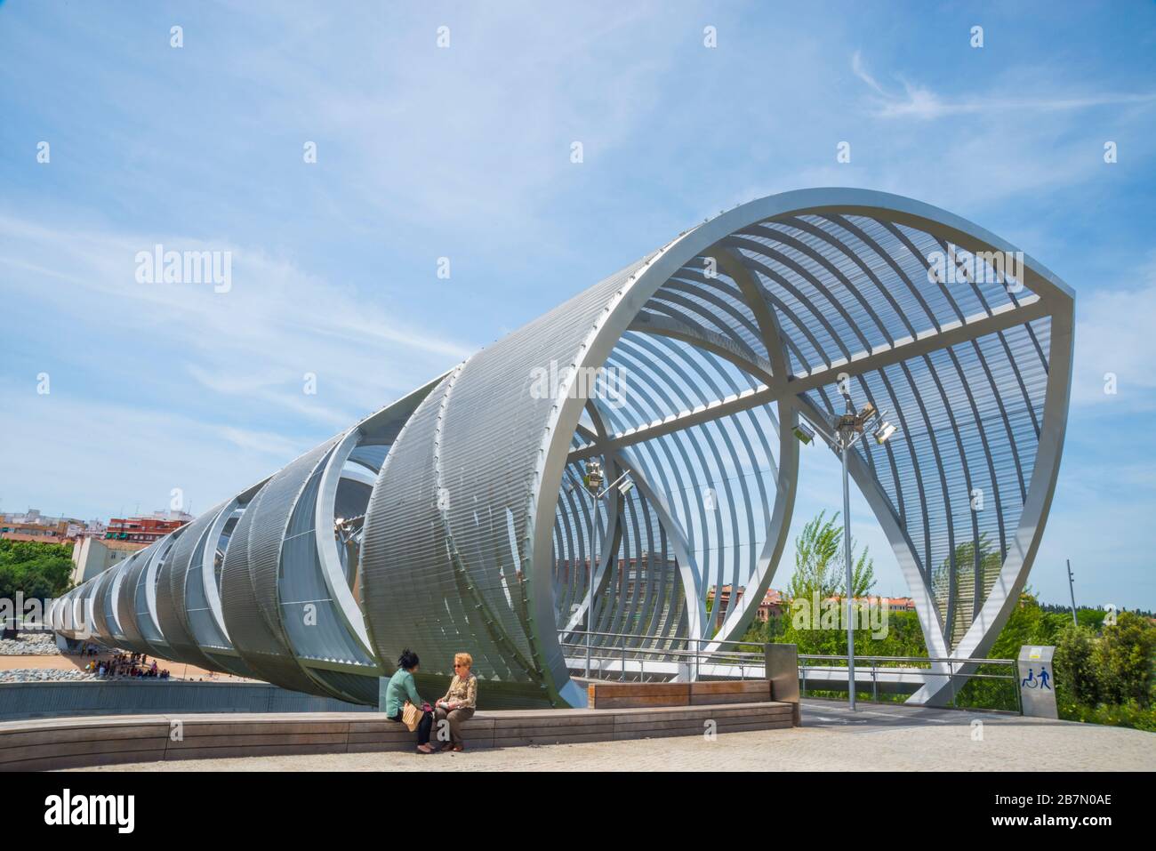 Bridge by Perrault. Madrid Rio park, Madrid, Spain Stock Photo - Alamy