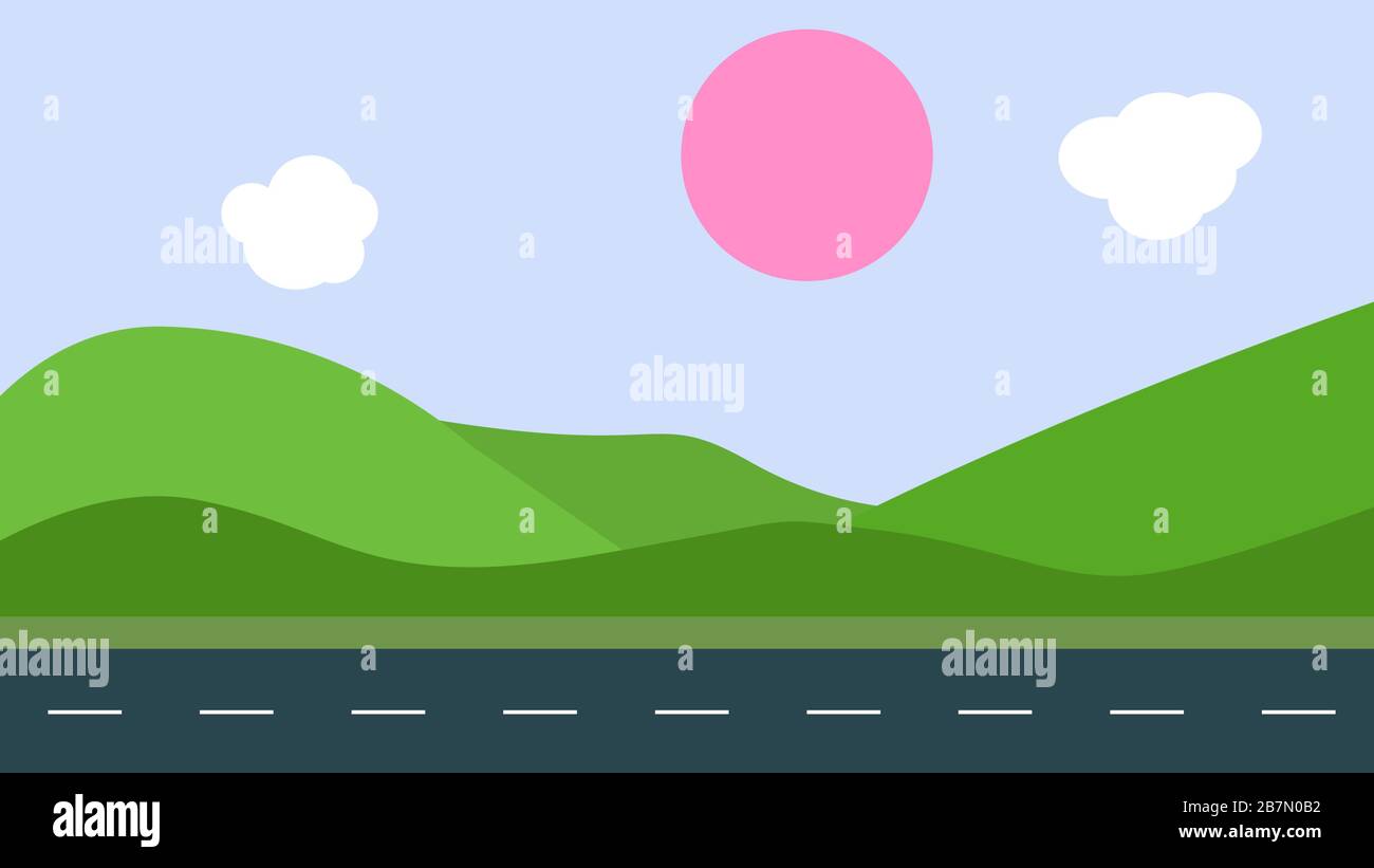 Illustration landscape road mountains hi-res stock photography and ...