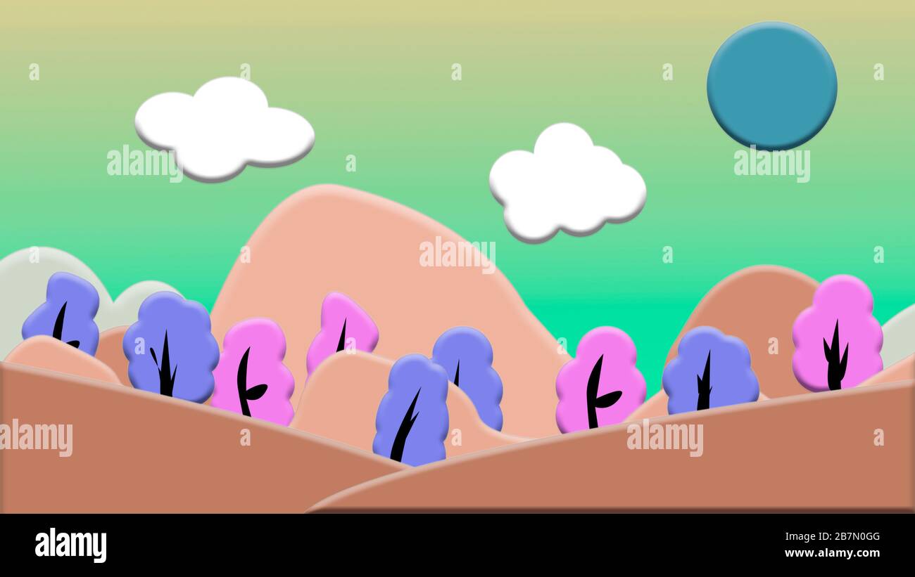 Cartoon 2d background hi-res stock photography and images - Alamy