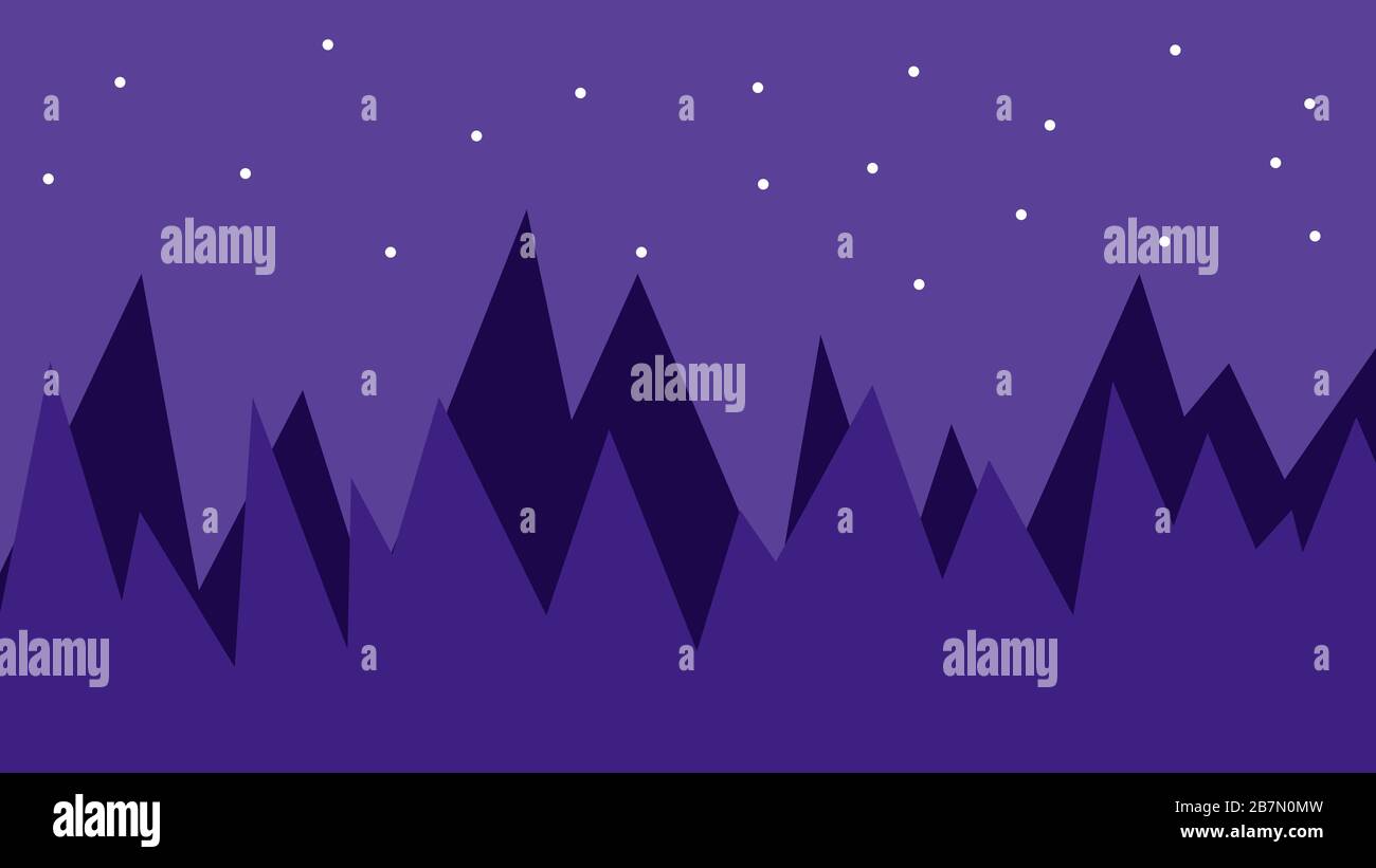 Abstract blue 2d night forest landscape Stock Photo - Alamy