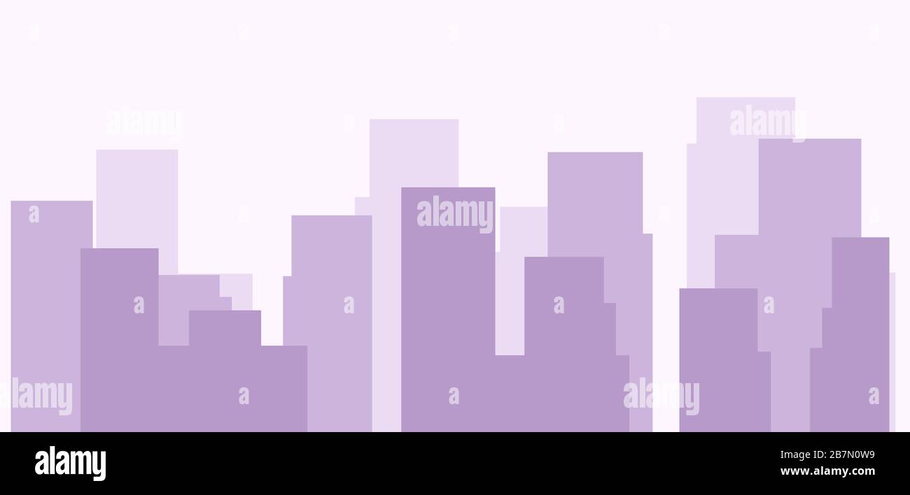 Abstract purple background with 2d skyscrapers Stock Photo - Alamy