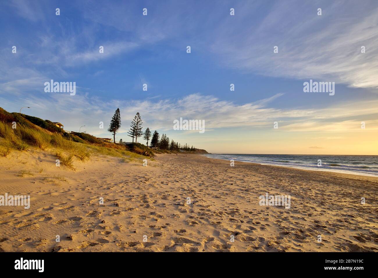long sandy beach in Adelaide Stock Photo - Alamy