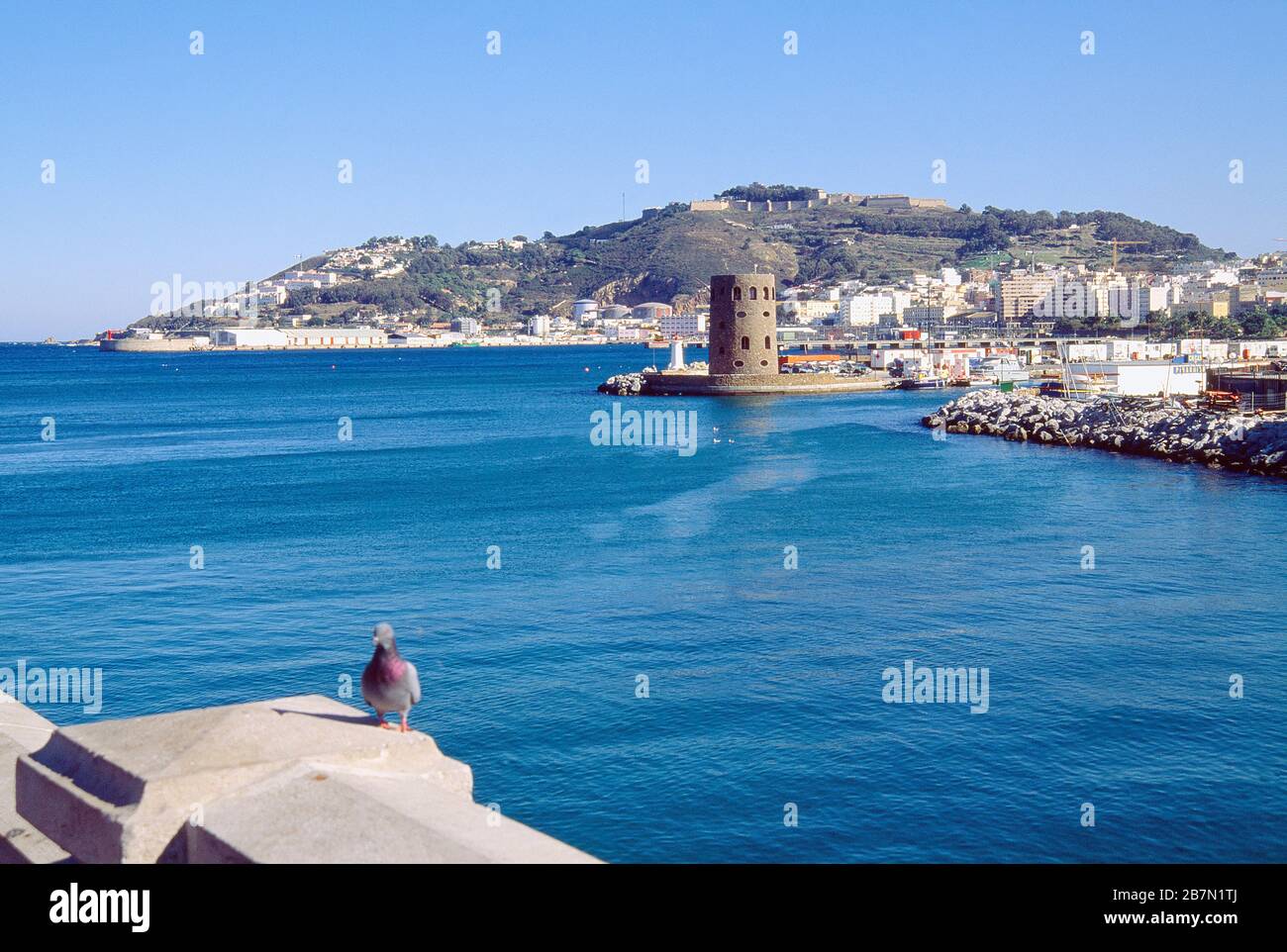 Harbour and Hacho mountain. Ceuta, Spain Stock Photo - Alamy