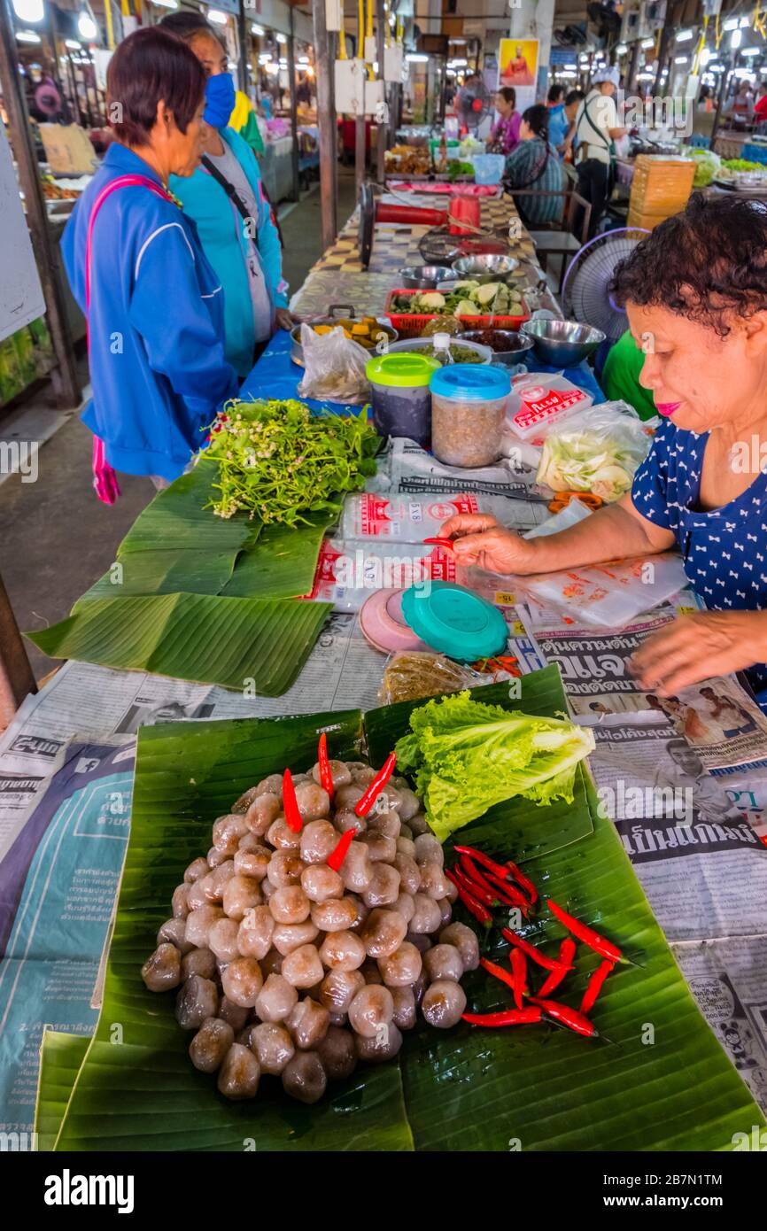 Phra Bat market, Lampang, northern Thailand Stock Photo - Alamy