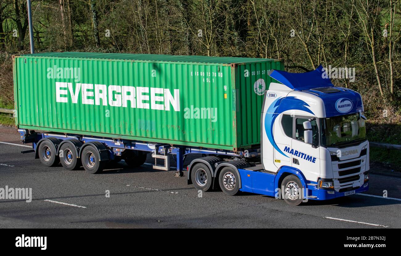 Evergreen Container; Maritime Haulage delivery trucks, lorry ...