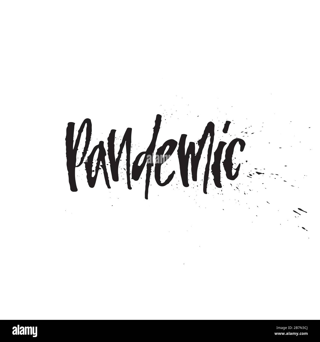 Pandemic lettering. Vector illustration isolated on white background ...