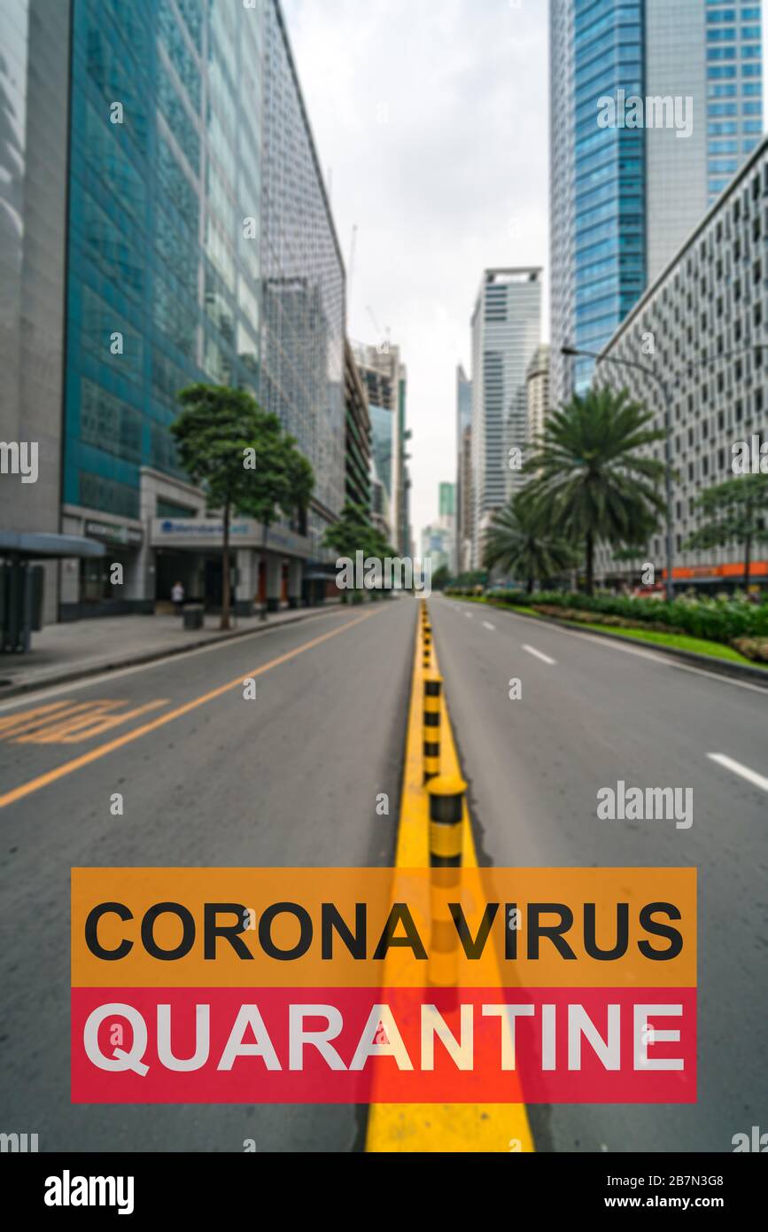 Empty street background during coronavirus pandemic quarantine in ...