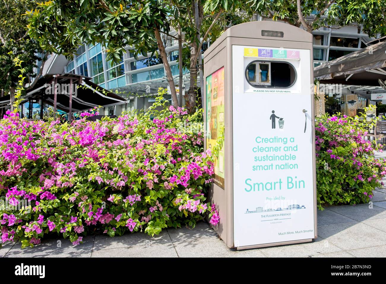 Smart bin in Singapore featuring self compaction and data transmission ...