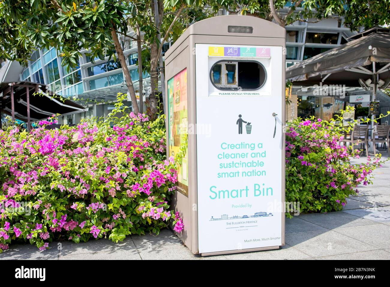 Smart bin in Singapore featuring self compaction and data transmission ...