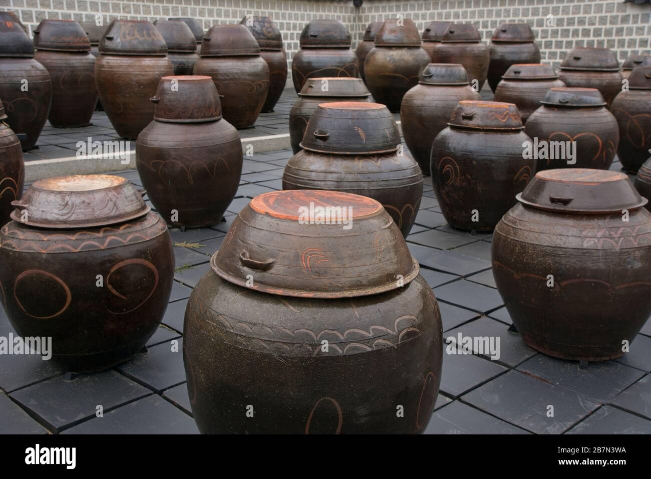 Pots for making Kimchi in South Korea Stock Photo - Alamy