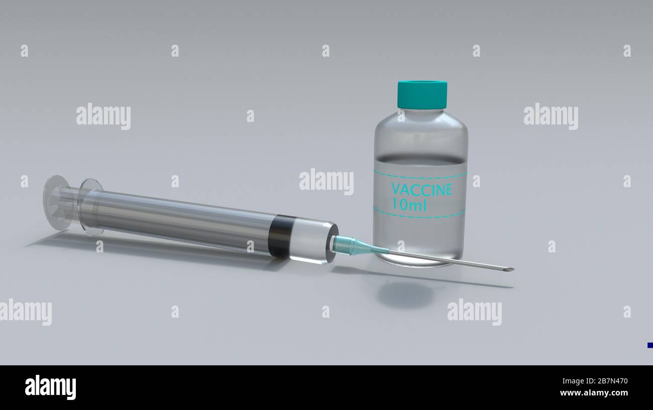 The 3d rendering of medical concept vaccination hypodermic Stock Photo ...