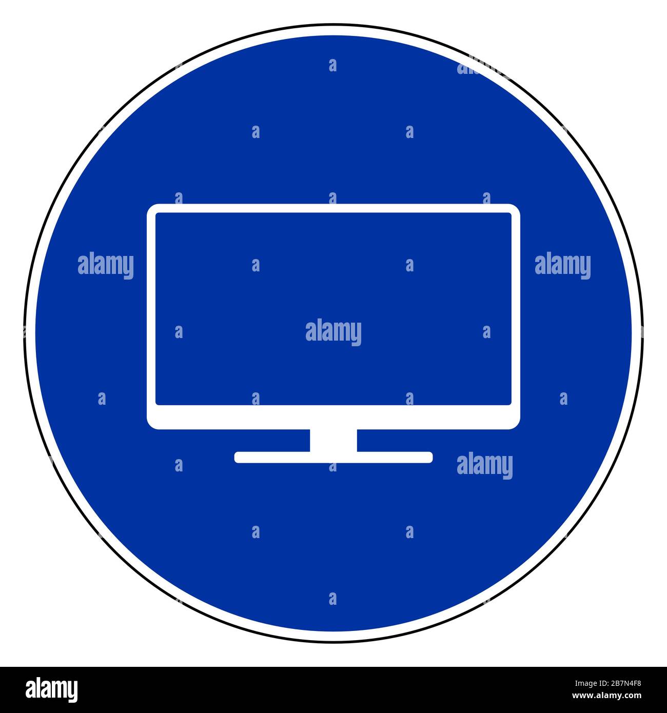 Screen and blue sign Stock Photo - Alamy