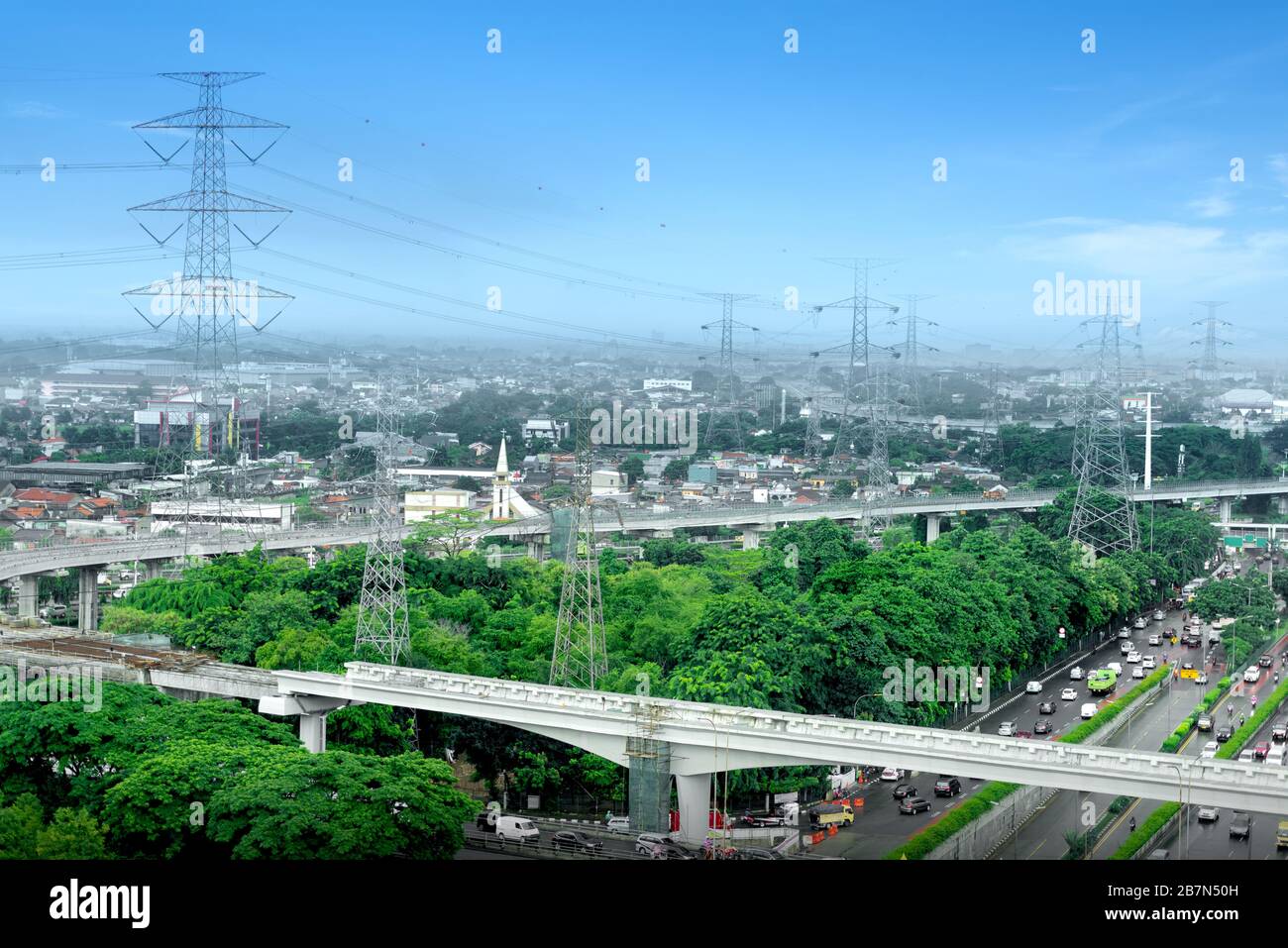 Jakarta Timur, Jakarta. Indonesia - February 28, 2020: View of Jakarta ...