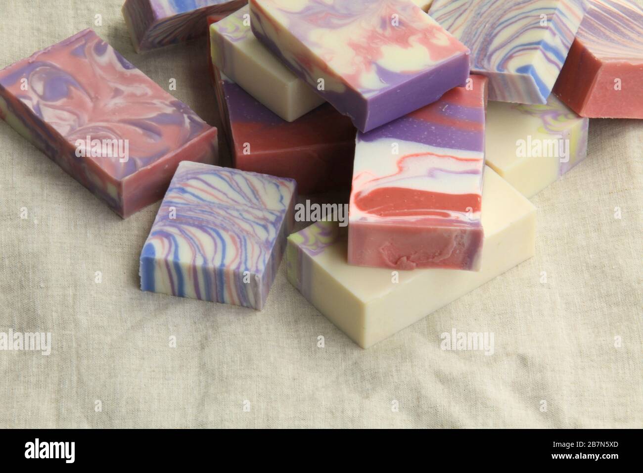 Pile of handmade soap Stock Photo - Alamy