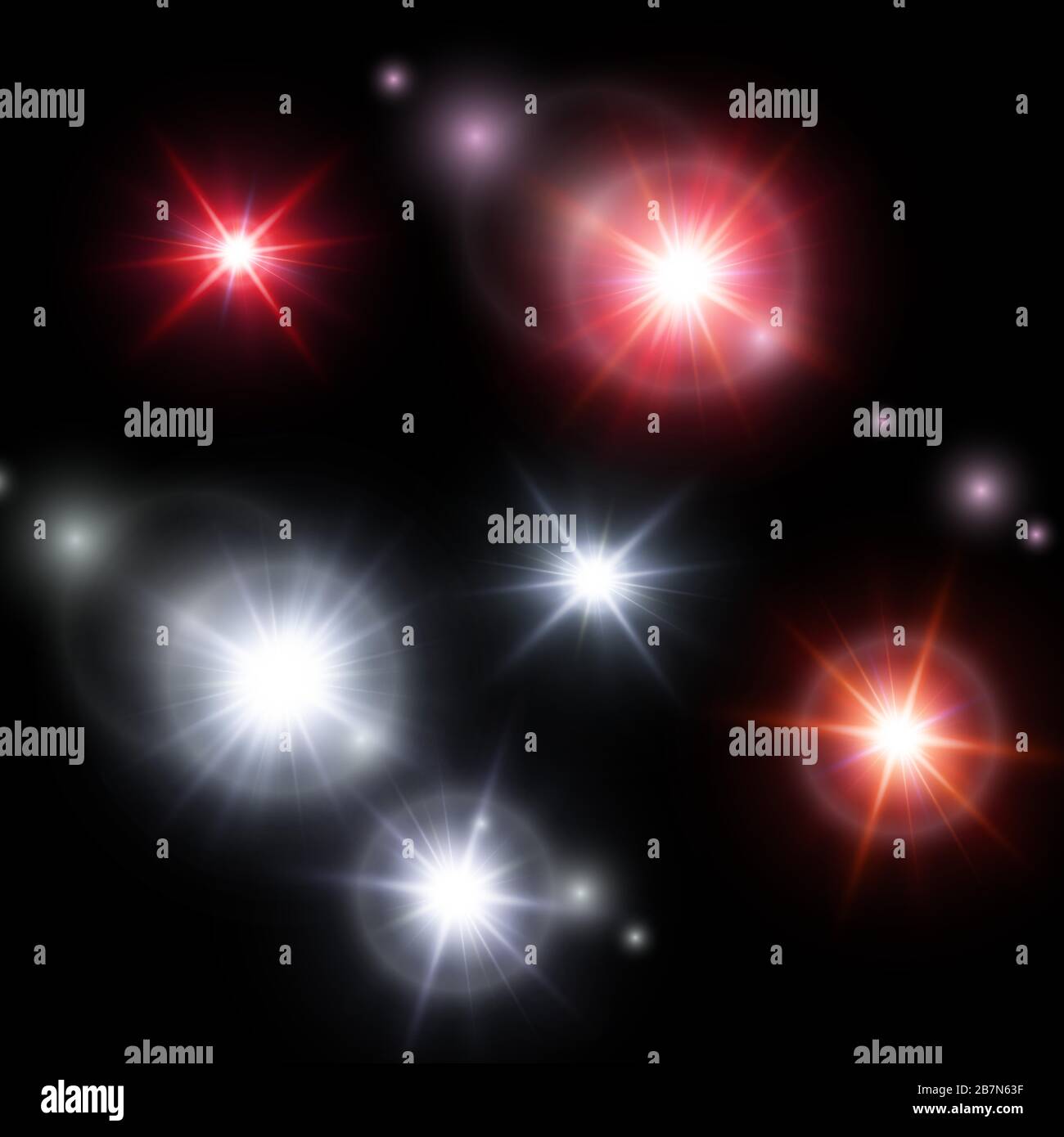 set of starlight isolated on dark background, vector illustration Stock ...