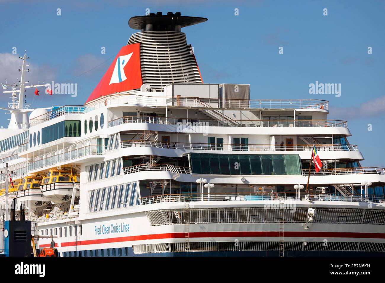 Fred Olsen Cruises' ship Balmoral sits idle and empty of passengers in ...