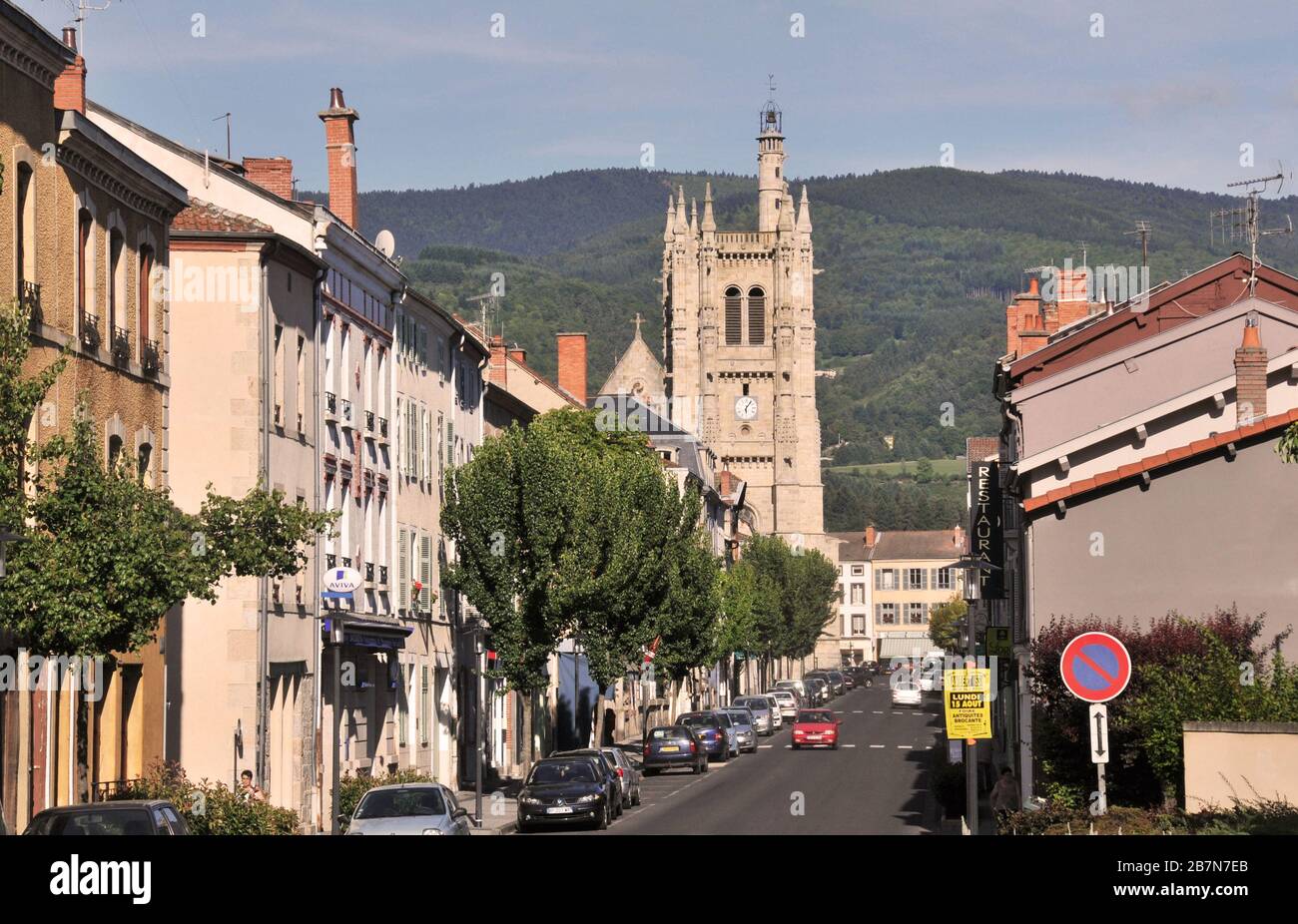 main street of Ambert city, Puy-de-Dôme, Livradois-Forez, Auvergne ...