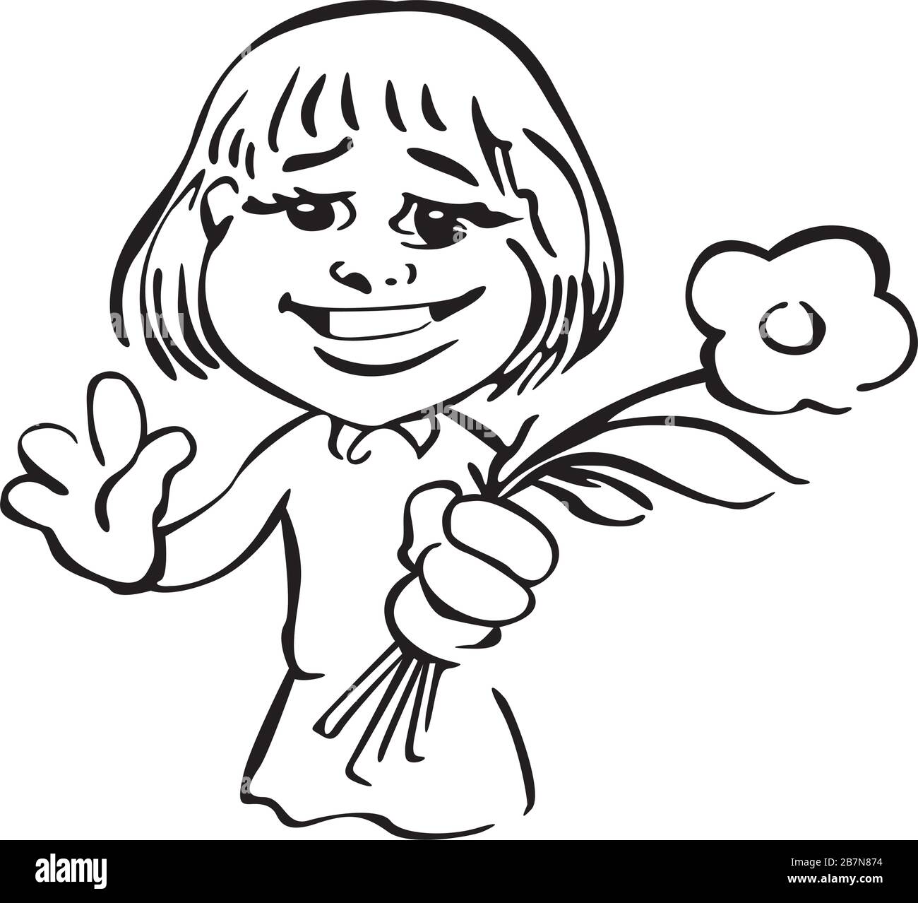 Girl child long hair Stock Vector Images - Alamy