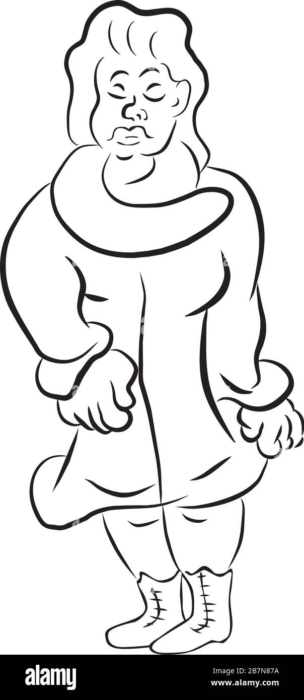 Long white fur coat Black and White Stock Photos & Images - Alamy