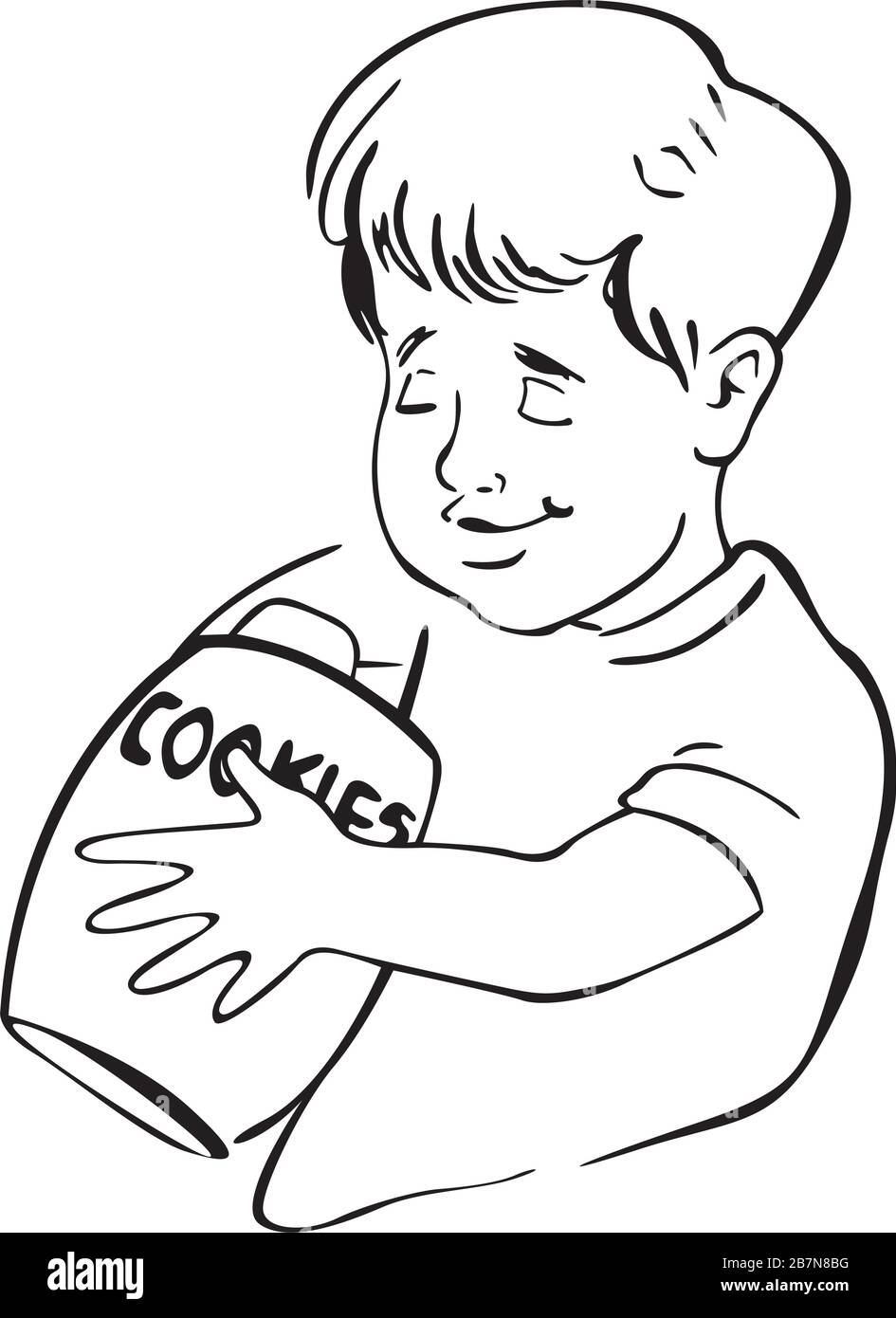 boy eating cookies Stock Vector Image & Art - Alamy