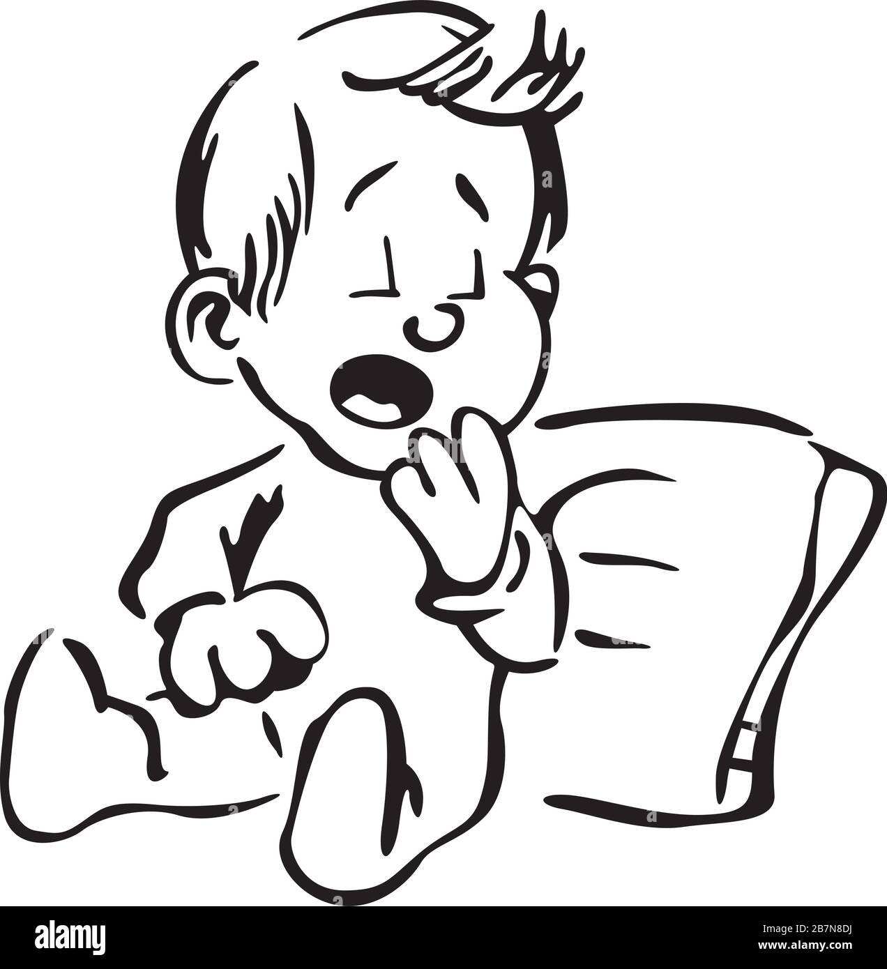 Sleepy child yawning Stock Vector Images - Alamy