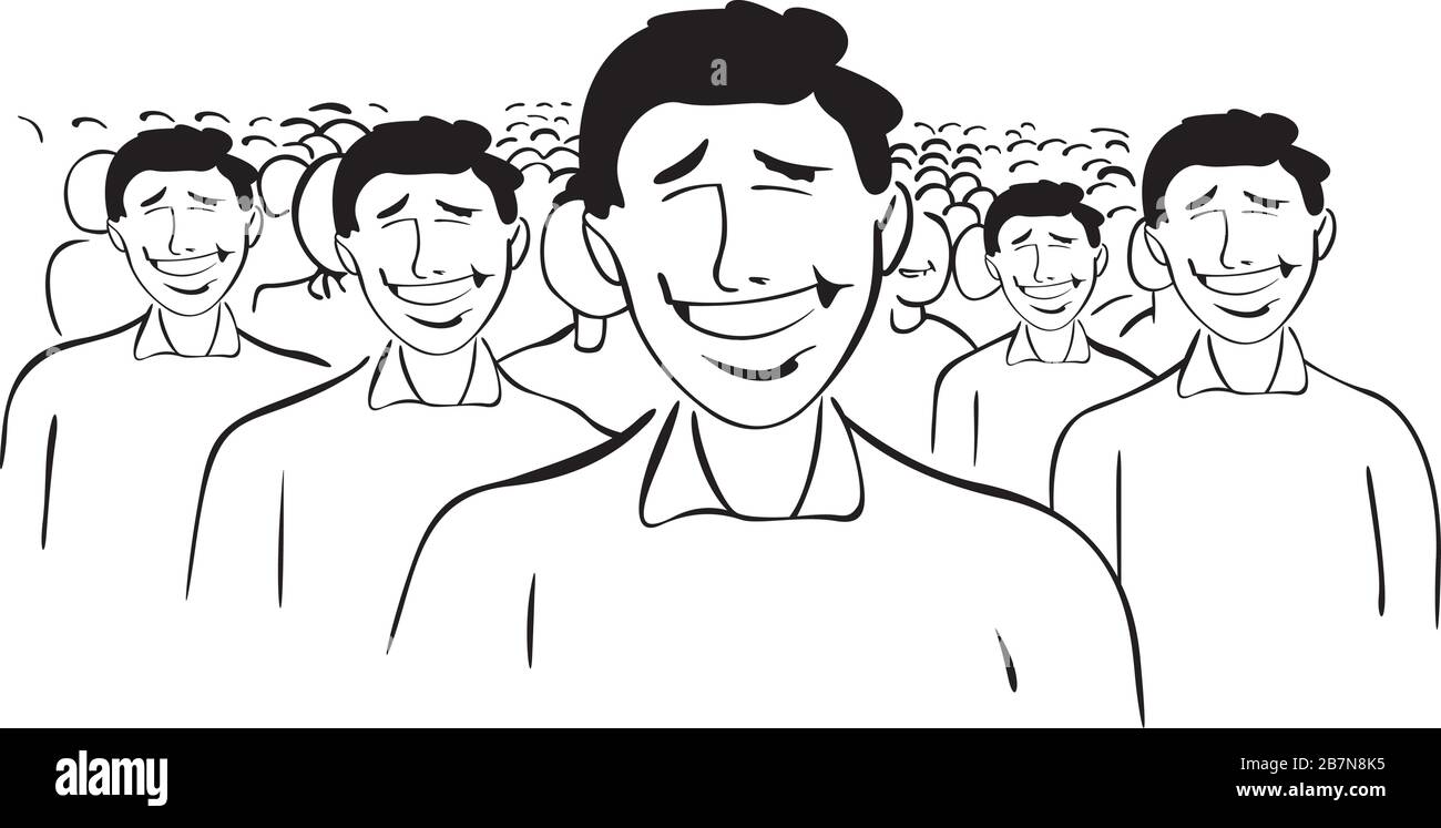 Crowd of peoples faces Stock Vector Images - Alamy