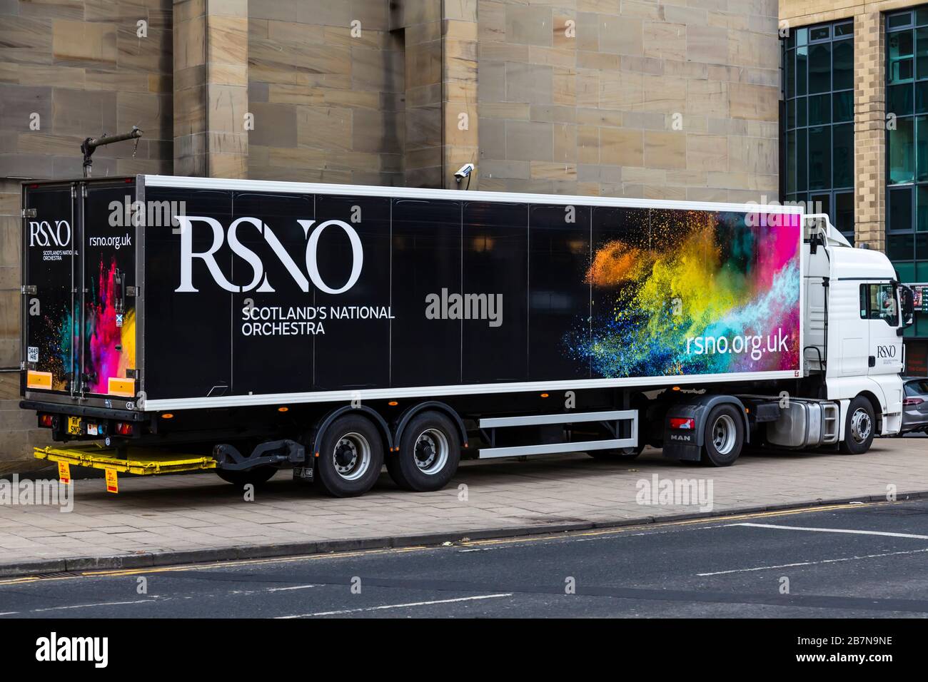 Royal Scottish National Orchestra RSNO truck parked on Killermont ... Royal Scottish National Orchestra RSNO truck parked on Killermont ...