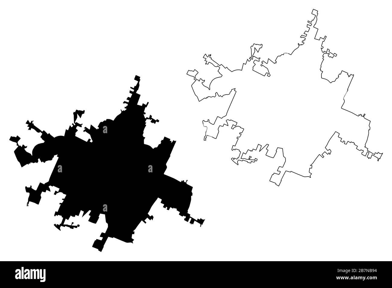 Modena City (Italian Republic, Italy, Emilia-Romagna) map vector ...
