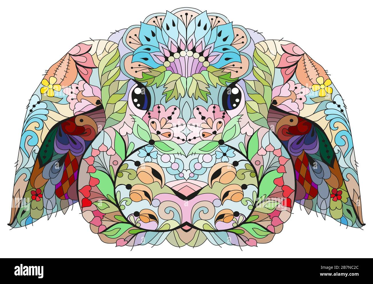 Zentangle rabbit head. Hand drawn decorative vector illustration for ...
