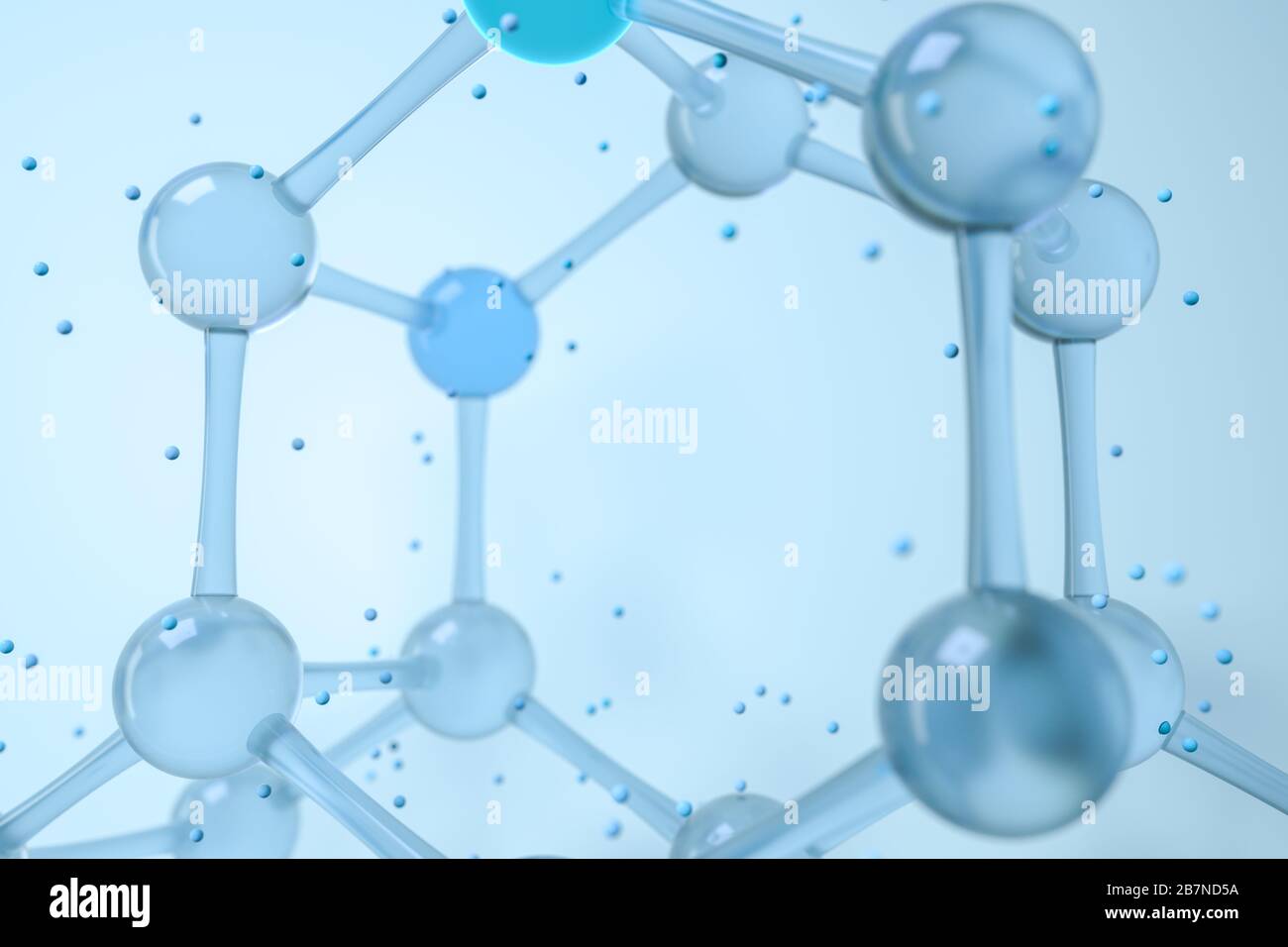 Molecules and biology, biological concept, 3d rendering. Computer ...