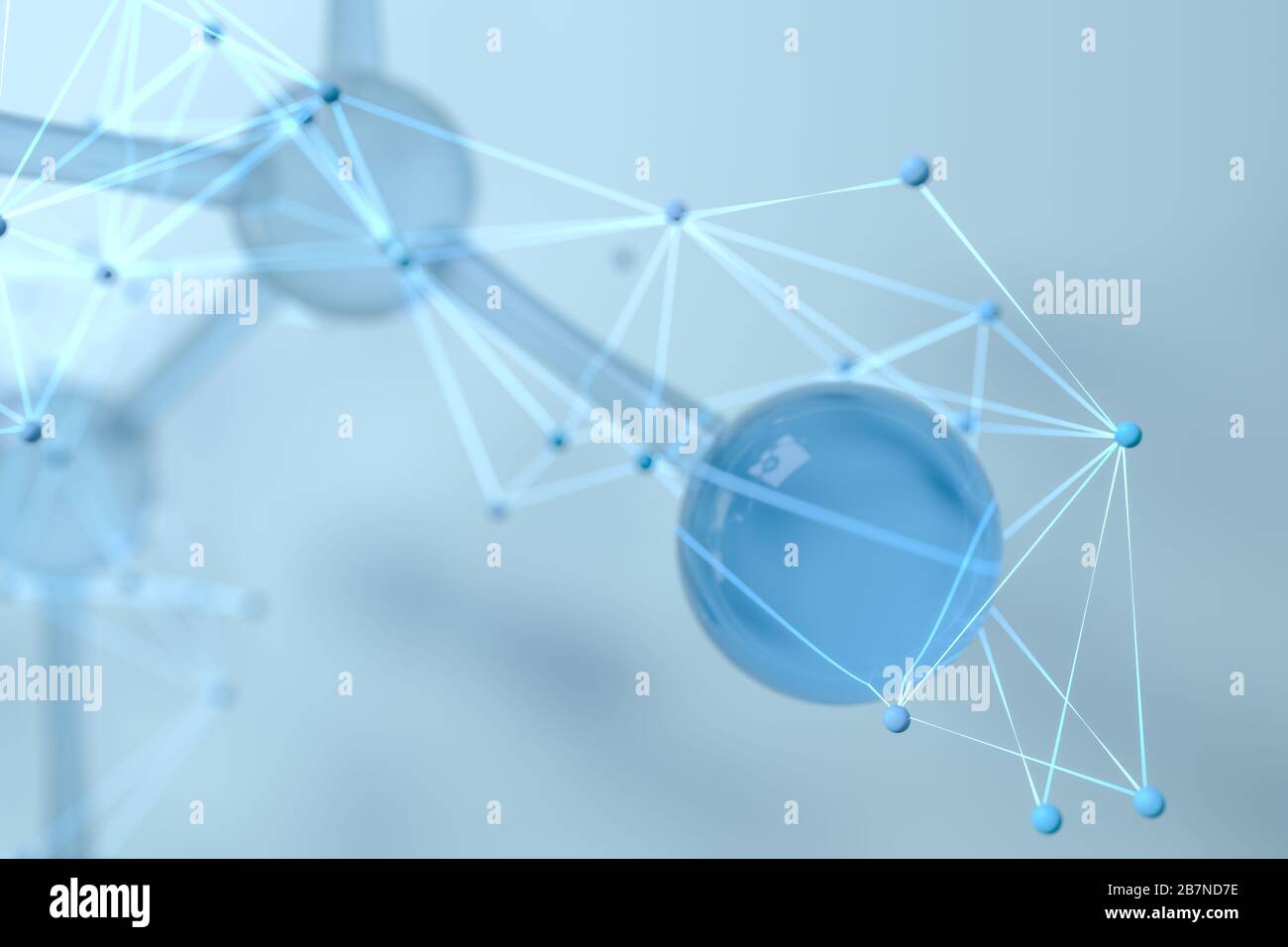 Molecules and biology, biological concept, 3d rendering. Computer ...