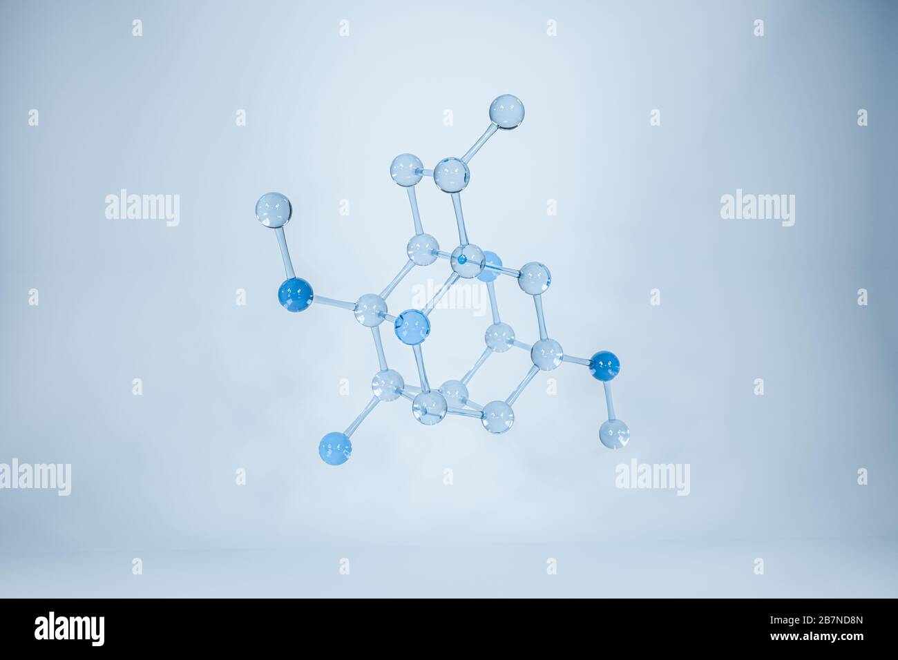 Molecules and biology, biological concept, 3d rendering. Computer ...