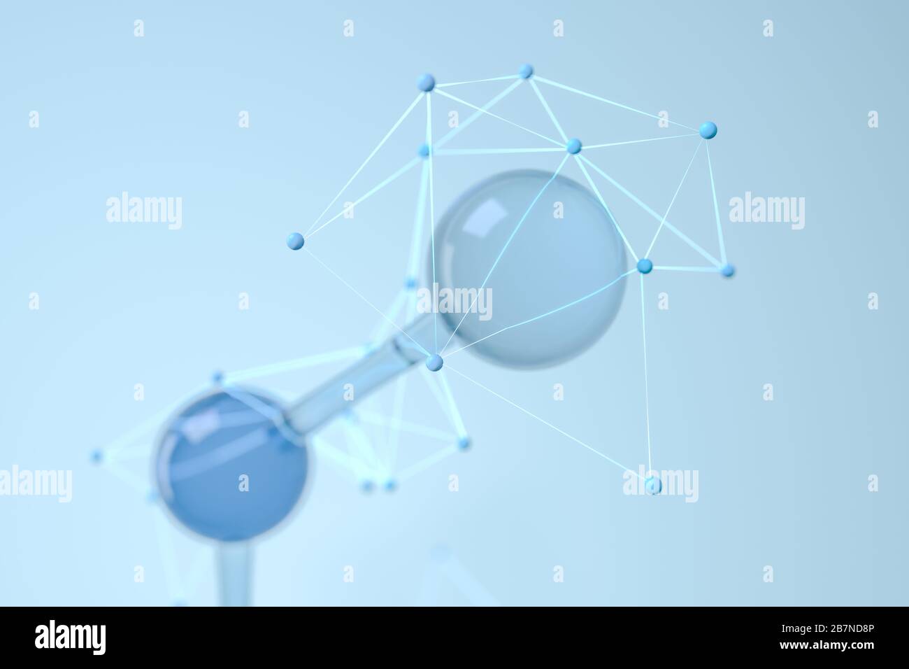 Molecules and biology, biological concept, 3d rendering. Computer ...
