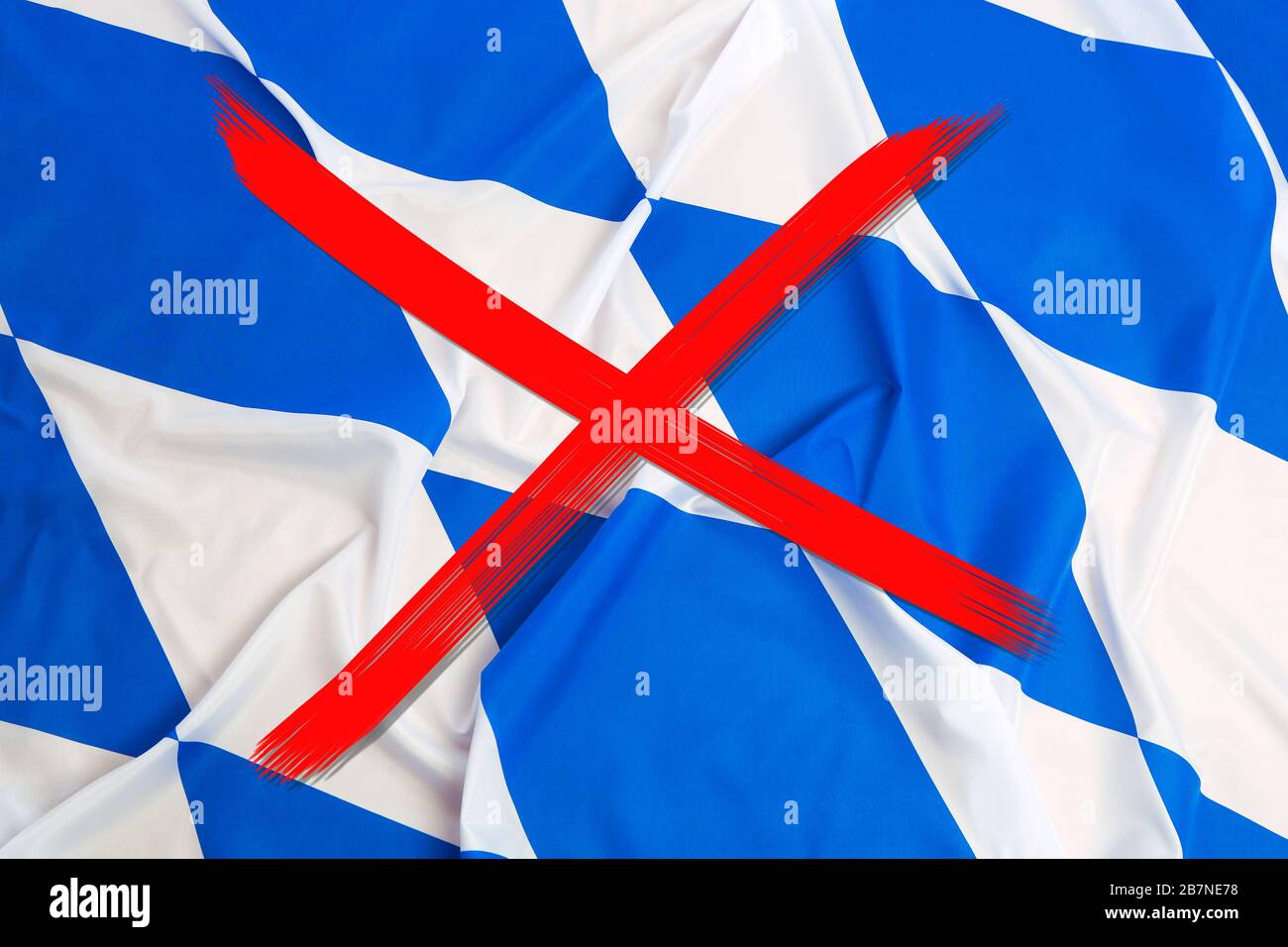 Red crossed out flag of Bavaria, curfew concept Stock Photo - Alamy