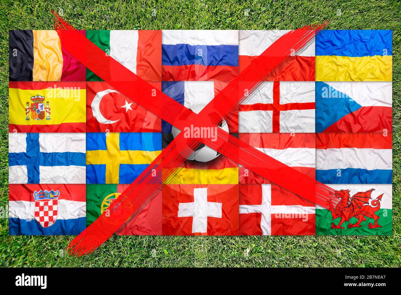 Canceled EM games with national flags Stock Photo - Alamy