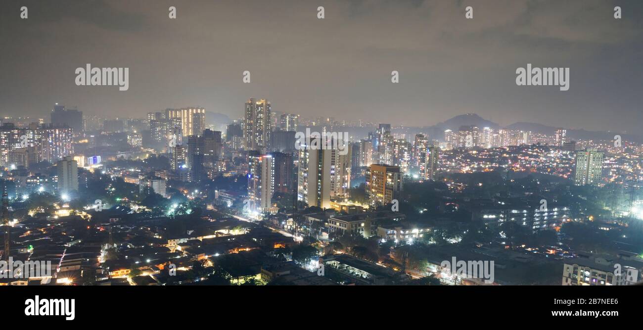 Mumbai skyline at night in Diwali with lot of colourful lights Mumbai ...