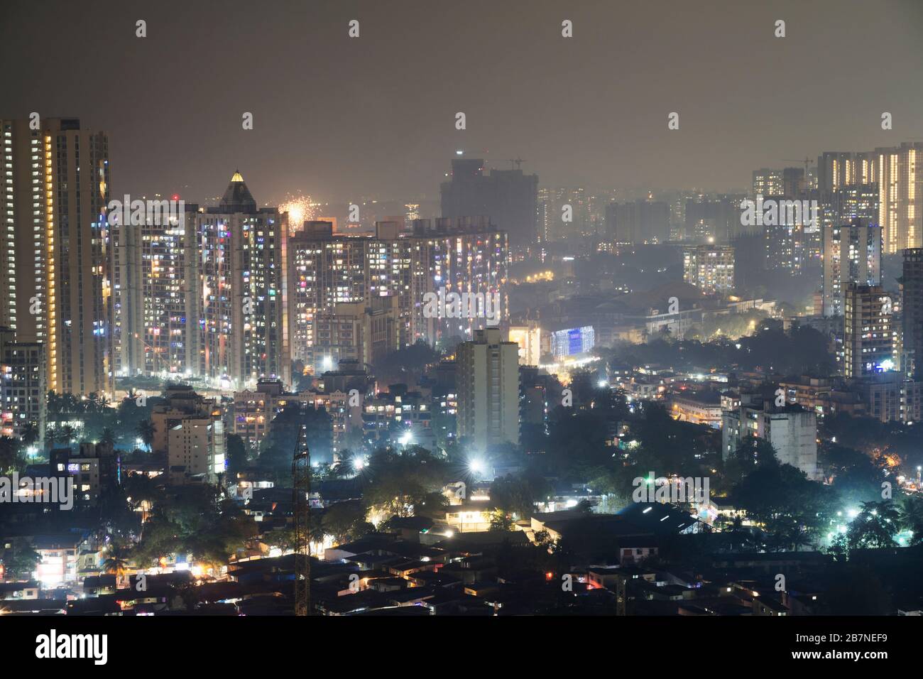 Mumbai skyline at night in Diwali with lot of colourful lights Mumbai ...
