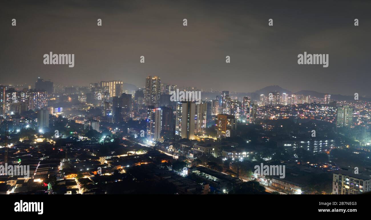 Mumbai skyline at night in Diwali with lot of colourful lights Mumbai ...