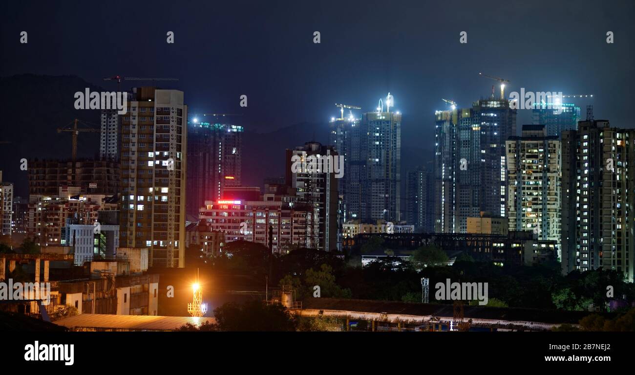 Mumbai skyline at night with lot of colourful lights Mumbai ...