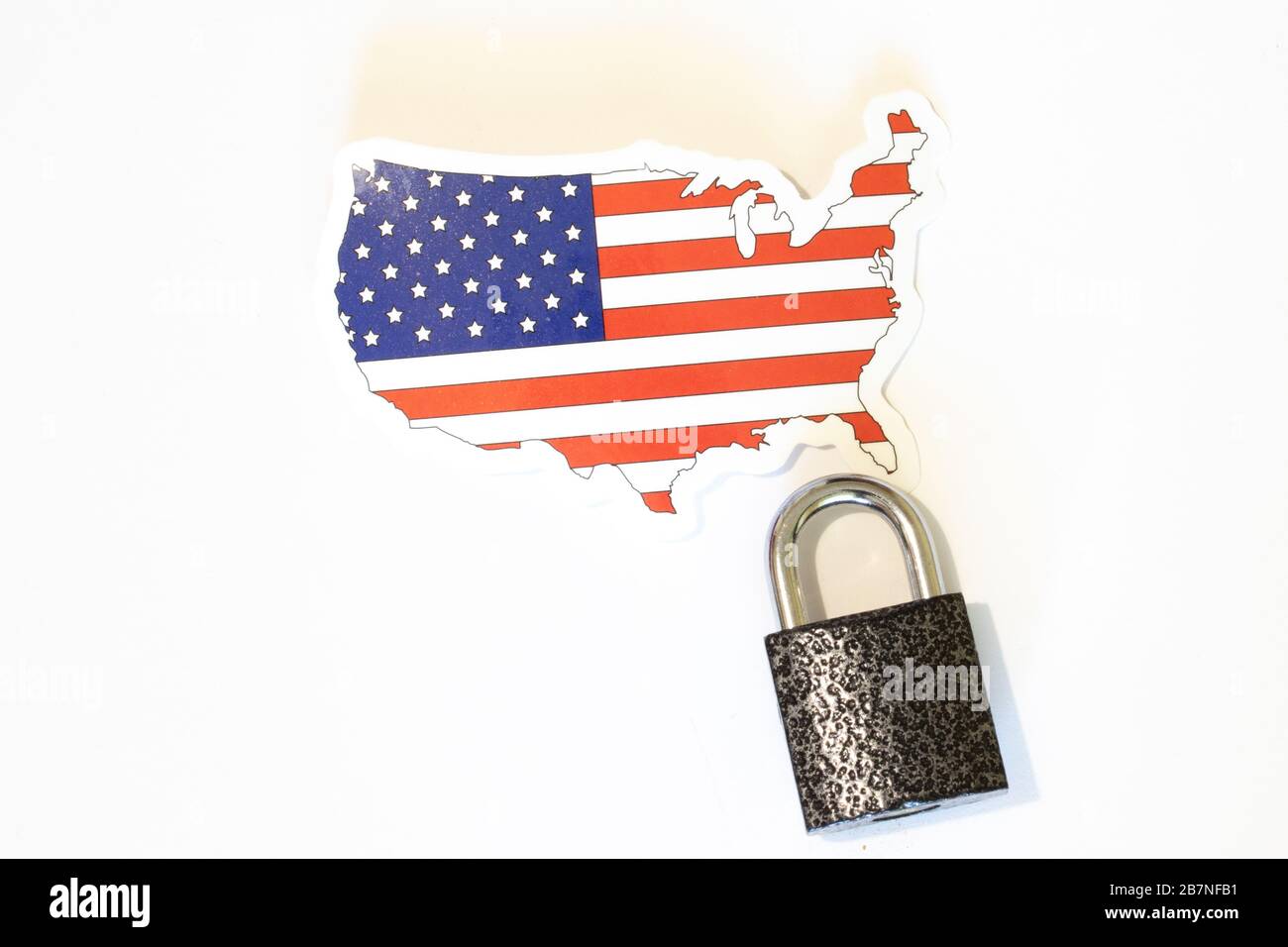 United States USA national flag with outline on a white background with ...