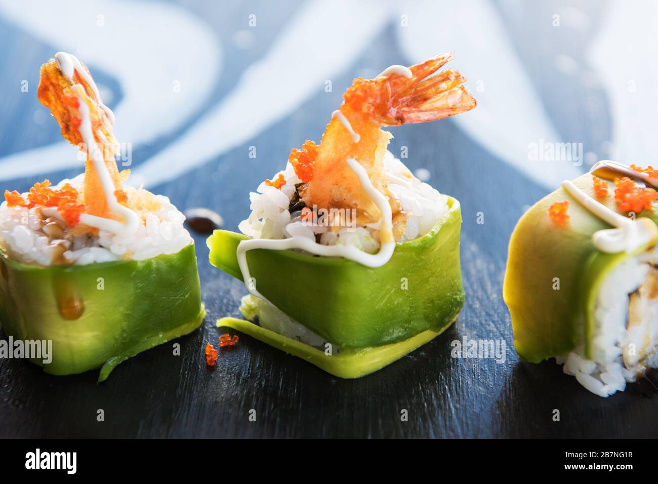 Japanese seafood sushi set Stock Photo - Alamy