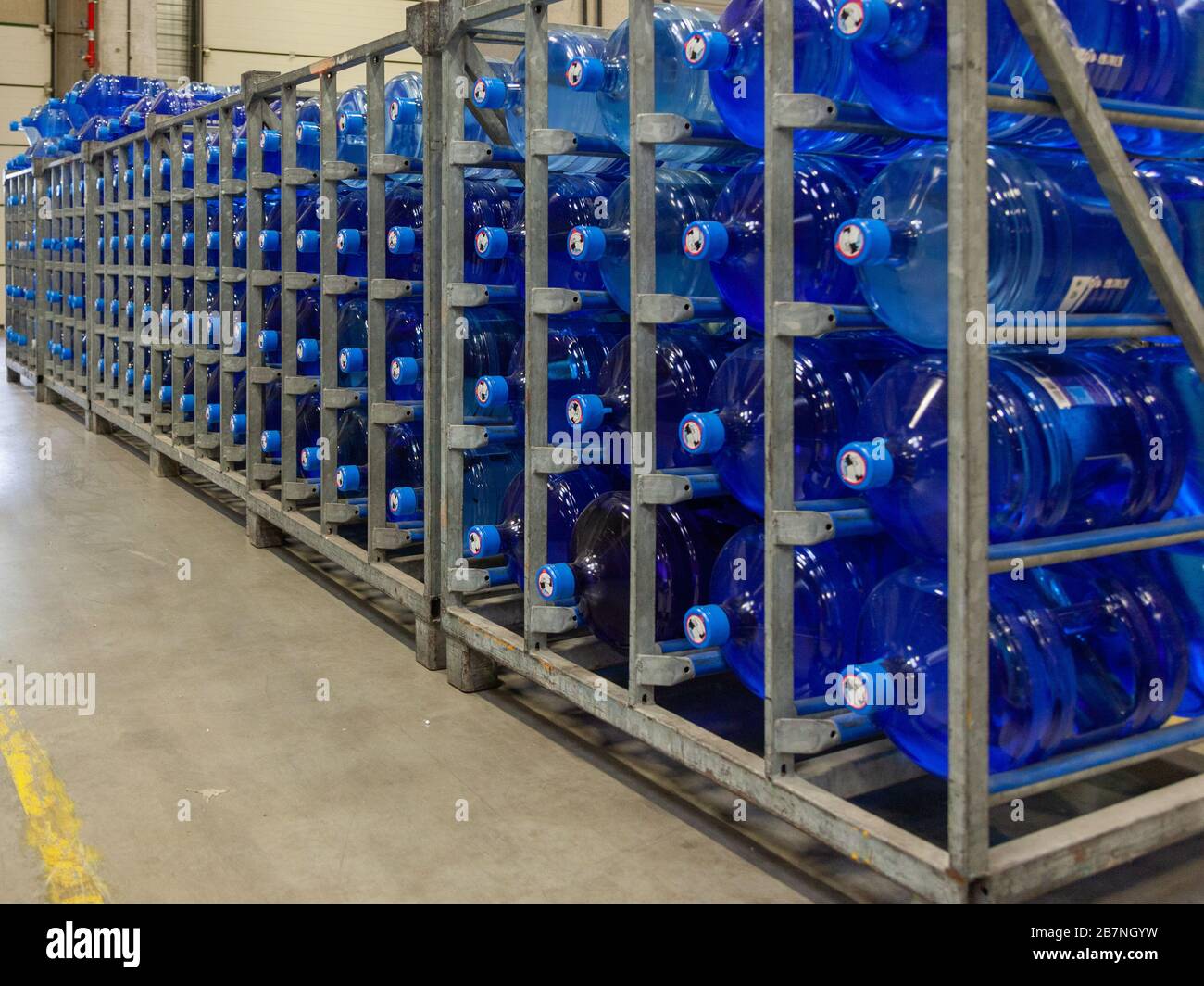 Storage of water bottles Stock Photo - Alamy